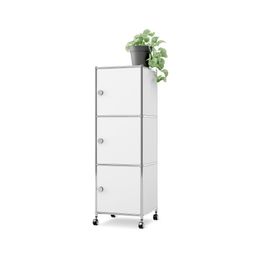 Tchibo - Rollcontainer Metall &raquo;Cn3&laquo; mit 3 T&uuml;ren - 40x40x127cm - chrom - Stahl / Stahl / Aluminium