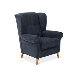 Tchibo - Ohrensessel &raquo;Anton&laquo; - 88x94x99cm - dunkelblau - Polyester / Polyamid / Buchenholz