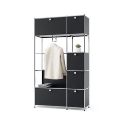 Tchibo - Systemschrank Metall &raquo;Cn3&laquo; - 115x40x195cm - schwarz - Stahl / Aluminium / Kunststoff