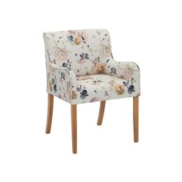 Tchibo - Polsterstuhl mit Armlehne &raquo;Leopold&laquo; - 58x55x81cm - wei&szlig; - Polyester / Buchenholz