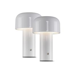 Tchibo - Just Light LED-Akku-Tischleuchte &raquo;Agnes&laquo; - 13x13x21,5cm - wei&szlig; - Eisen / Eisen