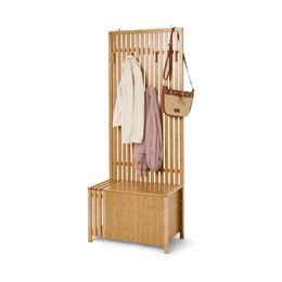 Tchibo - Garderobe mit Sitzbank in Lamellenoptik - 70x41x179cm - naturfarben -