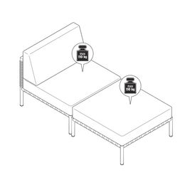 Tchibo - XL-Lounge-Set - 87x87x70cm - schwarz -