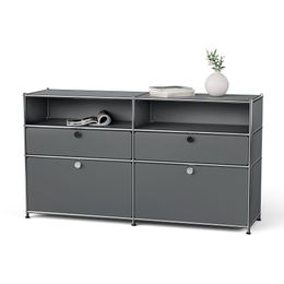 Tchibo - Sideboard Metall &raquo;Cn3&laquo; mit 2 Klappenf&auml;chern - 152x40x84,5cm - chrom - Stahl / Aluminium / Kunststoff