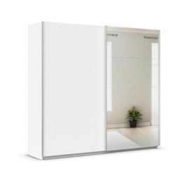 Rauch Schwebet&uuml;renschrank &raquo;Quadra&laquo; mit Spiegel - 226x62x210cm - wei&szlig; - Holz