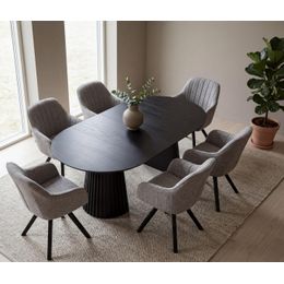 DeVries Esstisch &raquo;Andria&laquo; - 59x61x84cm - hellgrau - Eichenholz / Polyester / Holz