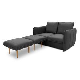 DOMO collection 2-Sitzer-Sofa &raquo;Ronda&laquo; mit Hockern - 170x108x104cm - grau -