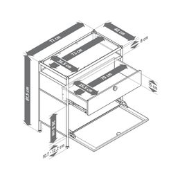 Tchibo - Konsole Metall &raquo;Cn3&laquo; mit Klappenfach und Schublade - 77x40x81,5cm - schwarz -