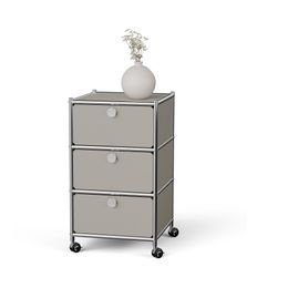 Tchibo - Rollcontainer Metall &raquo;Cn3&laquo; mit 3 Schubladen - 40x40x70,5cm - hellgrau - Stahl / Aluminium / Kunststoff