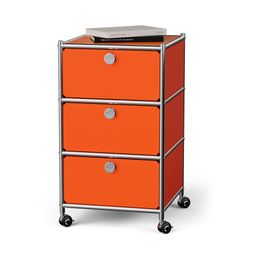 Tchibo - Rollcontainer Metall &raquo;Cn3&laquo; mit 3 Schubladen - 40x40x70,5cm - orange - Stahl / Aluminium / Kunststoff
