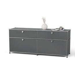 Tchibo - Sideboard Metall &raquo;Cn3&laquo; mit 2 Klappenf&auml;chern und 2 Schubladen - 152x40x64,5cm - chrom - Stahl / Aluminium / Kunststoff