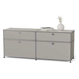 Tchibo - Sideboard Metall &raquo;Cn3&laquo; mit 2 Klappenf&auml;chern und 2 Schubladen - 152x40x64,5cm - hellgrau - Stahl / Aluminium / Kunststoff