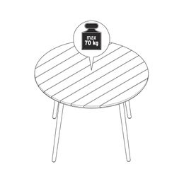 Tchibo - Runder Gartentisch - 66x127x14cm - schwarz -