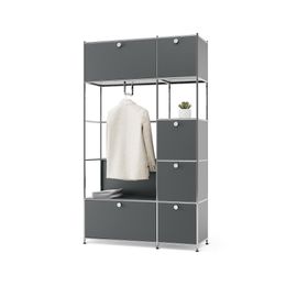 Tchibo - Systemschrank Metall &raquo;Cn3&laquo; - 115x40x195cm - chrom - Stahl / Aluminium / Kunststoff