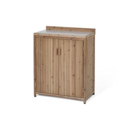 Tchibo - Kleiner Gartenschrank - 77x43x96,5cm - silber - Holz / Holz / Stahl