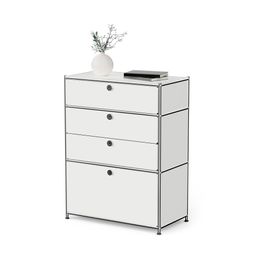 Tchibo - Kommode Metall &raquo;Cn3&laquo; mit 3 Schubladen und Klappenfach - 77x40x102cm - chrom - Stahl / Aluminium / Kunststoff