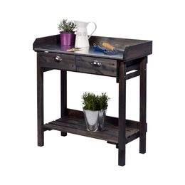 Tchibo - Pflanztisch mit Schubladen - 79x39x90cm - schwarz - Fichtenholz / Metall