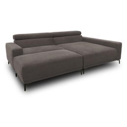 Domo Eck-Schlafsofa &raquo;Malm&ouml;&laquo; mit Hocker - 248x172x72cm - schwarz - Polyester / Acryl / Holz