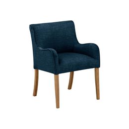 Tchibo - Polsterstuhl mit Armlehne &raquo;Leopold&laquo; dunkelblau - 58x55x81cm - dunkelblau - Polyester / Buchenholz