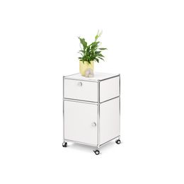 Tchibo - Rollcontainer &raquo;Cn3&laquo; mit Schublade und T&uuml;r - 40x40x66,5cm - chrom - Stahl / Aluminium / Kunststoff