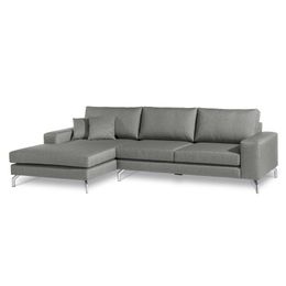 Max Winzer Ecksofa - 294x175x87cm - silber - Polyester / Holz / Metall