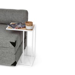 Tchibo - Beistelltisch in C-Form - 35x45x61cm - braun - Metall / Eichenholz / Holz