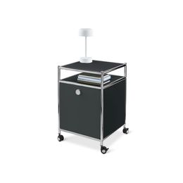 Tchibo - Rollcontainer Metall &raquo;Cn3&laquo; mit Klappe - 40x40x58cm - schwarz - Stahl / Aluminium / Kunststoff