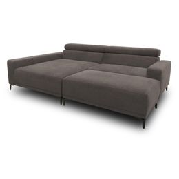 Domo Eck-Schlafsofa &raquo;Malm&ouml;&laquo; mit Hocker - 248x172x72cm - schwarz - Polyester / Acryl / Holz