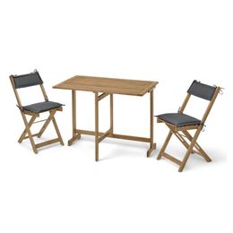 Tchibo - 3 teiliges klappbares Balkon-Set &raquo;Lenja&laquo; - 100x30x75,5cm - anthrazit - Akazienholz / Polyester / Polyurethan