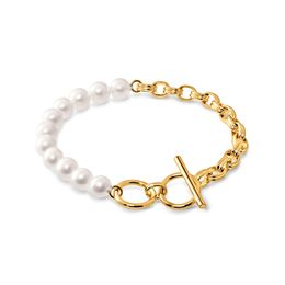 Tchibo - Armband halb Perle - wei&szlig;