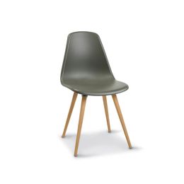 Tchibo - Stuhl &raquo;T2020&laquo; mit Holzbeinen - 45x53x86cm - braun - Polypropylen / Buchenholz
