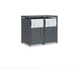Tchibo - M&uuml;lltonnenbox - 132x80x116cm - anthrazit - Stahl / Edelstahl