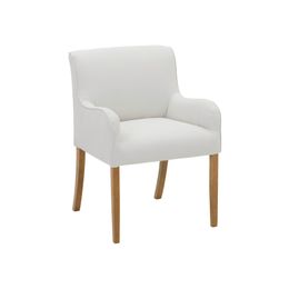 Tchibo - Polsterstuhl mit Armlehne &raquo;Leopold&laquo; - 58x55x81cm - wei&szlig; - Polyester / Buchenholz