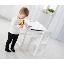 Roba Schulpult mit Stuhl - 55x49x58cm - wei&szlig; -