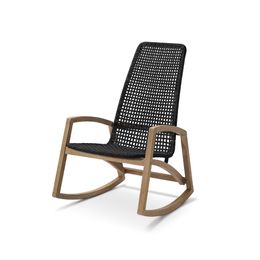 Tchibo - Garten-Schaukelsessel mit Textilgeflecht - 69,5x80x104,5cm - schwarz - Holz / Polyester / Stahl