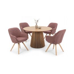 DeVries Esstisch &raquo;Oria&laquo; - 59x61x84cm - ros&eacute; - Eichenholz / Polyester / Holz