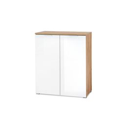 Tchibo - 2-t&uuml;riger Schuhschrank &raquo;Telde&laquo; - 89x40x105cm - silber - Glas / Metall