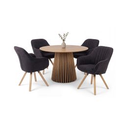 DeVries Esstisch &raquo;Oria&laquo; - 59x61x84cm - dunkelgrau - Eichenholz / Polyester / Holz