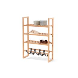 Tchibo - Schmales Standregal - 70x25x100cm - grau - Rubberwood-Holz / Polypropylen