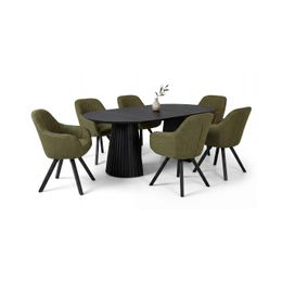DeVries Esstisch &raquo;Andria&laquo; - 59x61x84cm - schwarz - Eichenholz / Polyester / Holz