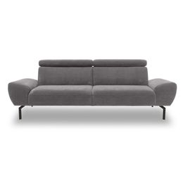 DOMO collection 2-Sitzer &raquo;Cabarini&laquo; - 216x96x83cm - dunkelgrau - Polyester / Acryl / Holz