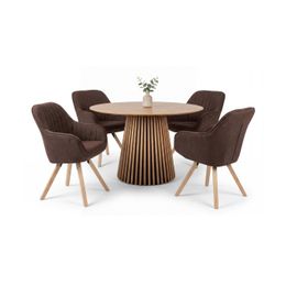 DeVries Esstisch &raquo;Oria&laquo; - 59x61x84cm - braun - Eichenholz / Polyester / Holz