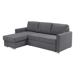 Tchibo - Ecksofa mit Auszugsbett &raquo;NovaLounge&laquo; - 229x160x92cm - braun - Polyester / Holz / Buchenholz