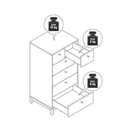 Tchibo - Highboard mit Schubladen - 60x50x120cm - silber -