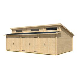 Weka Premium-Doppelgarage mit Lagerraum - 820x579,5x321cm - naturfarben -