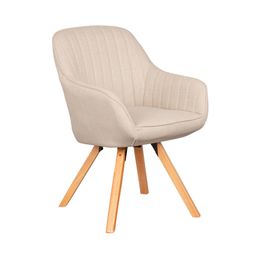 DeVries Diningsessel &raquo;Matera&laquo; - 59x61x84cm - beige - Polyester / Holz / Metall