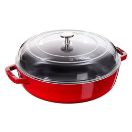 Staub Gusseisen-Br&auml;ter &raquo;Braisers&laquo; mit Glasdeckel - silber