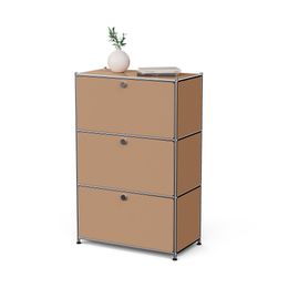 Tchibo - Metall-Kommode &raquo;Cn3&laquo; mit 3 Klappenf&auml;chern - 77x40x120,3cm - braun -