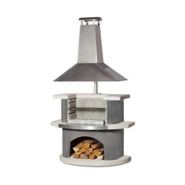 Buschbeck Premium Grillkamin &raquo;Z&uuml;rich&laquo; inkl. Wetterschutzhaube - silber