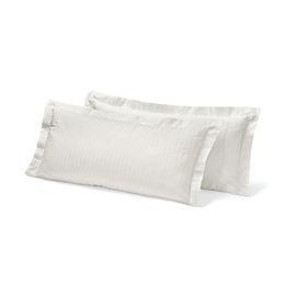 Tchibo - 2 Premium-Jacquard-Kopfkissenbez&uuml;ge - wei&szlig;
